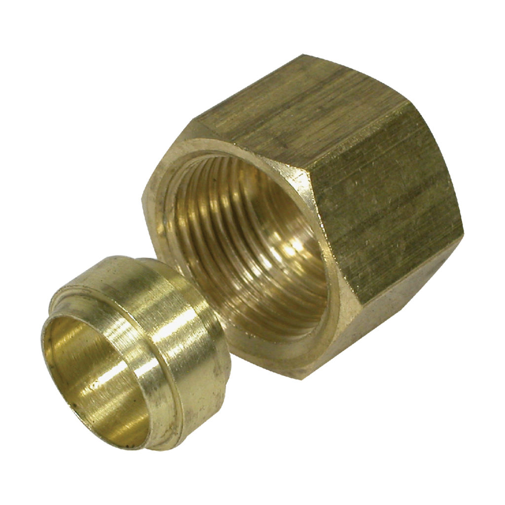 Tube Nut & Olive - Brass - BLA